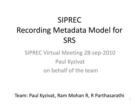 PPT SIPREC Recording Metadata Model For SRS PowerPoint Presentation Free Download ID 2614611