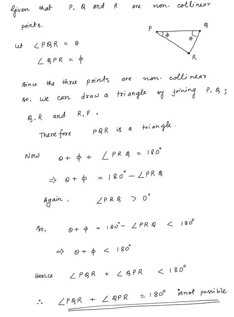 Solved Let P Q R Be Noncollinear Points In An Absolute Geometry I E In Course Hero