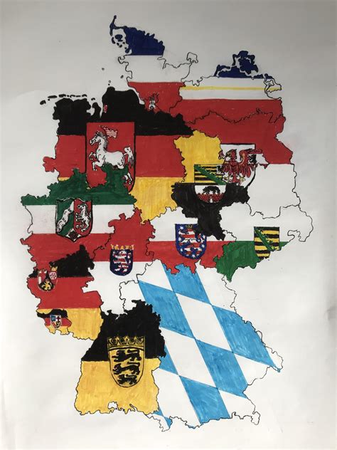 Flagmap Of Germany With Its Federal States R MapFans