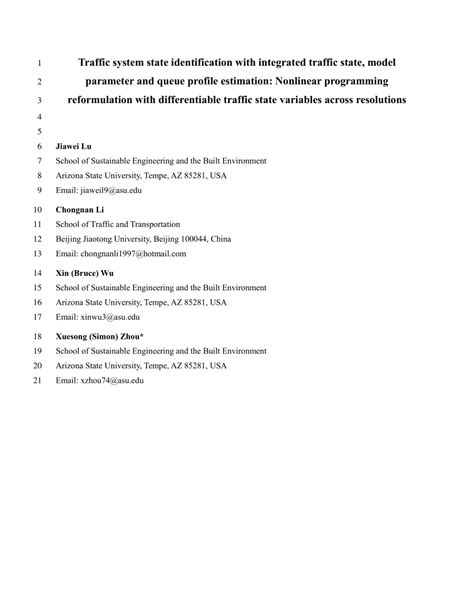 Pdf Traffic System State Identification With Integrated Traffic State