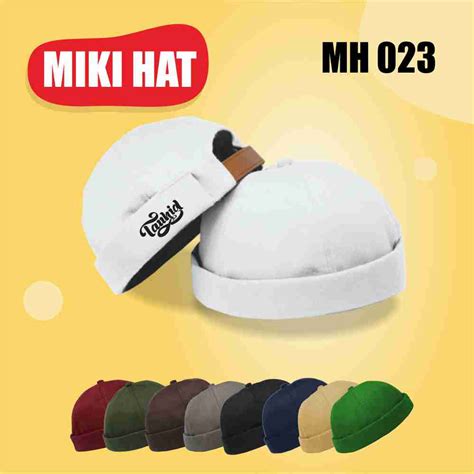 Jual Miki Hat Dewasa Typografi Tauhid Peci Mikihat Topi Brimless Kopiah