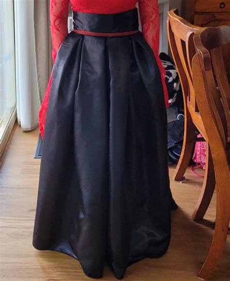 Black Satin High Waisted Pleated Skirt Rsewing