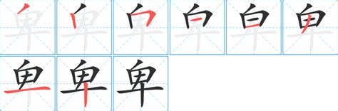 卑字笔画、笔顺、笔划 卑字怎么写