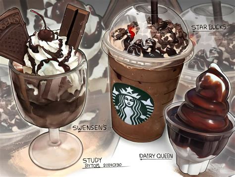 Tom23579 Dairy Queen Original Starbucks Cherry Chocolate Chocolate Syrup Coffee Drink