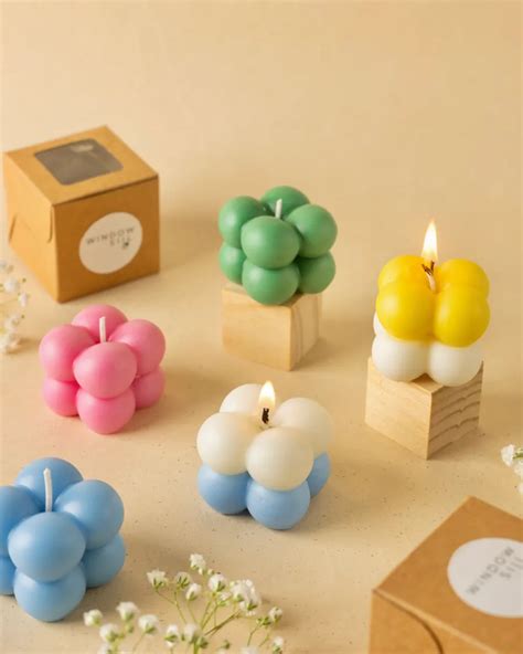 Mini Bubble Candles Windowsill