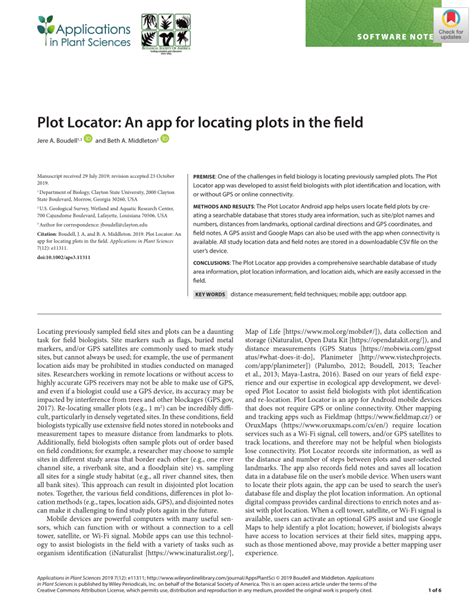Pdf Plot Locator An App For Locating Plots In The Field