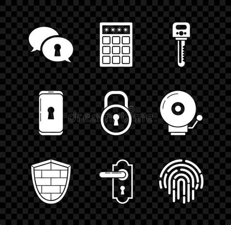 Set Protection Of Personal Data Password Protection And Safety Access Key Shield With Cyber