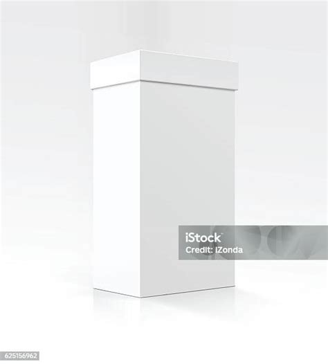 White Vertical Rectangular Box In Perspective Stock Illustration