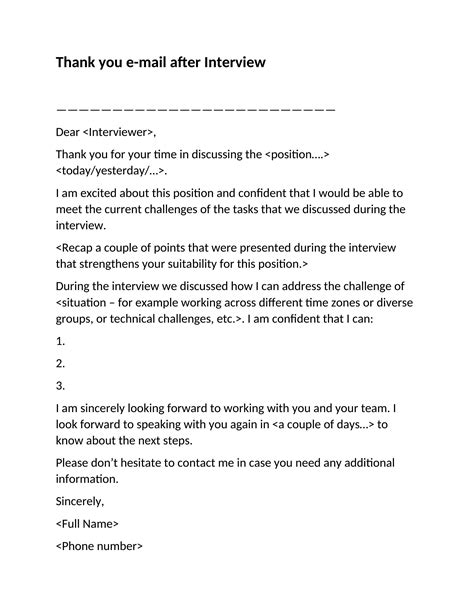 44 Free Interview Thank You Email Templates Templatespark
