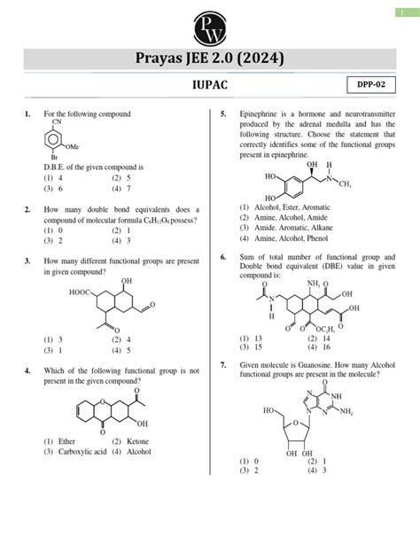 iupac dpp 02 jee 2 0 2024 pdf functional group amide