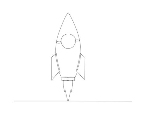 Premium Vector Continuous One Line Drawing Of Rocket One Line Of Spacecraft Flying Universe