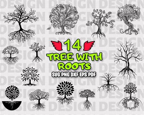 TREE WITH ROOTS Svg Tree Svg Svg Family Tree Tree Etsy Root Vector Tree Roots Clip Art