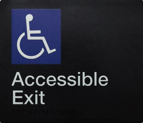 Accessible Exit Sign Black Wheelchair Icon Braille AEXIT BLACK Buy Now Discount Safety