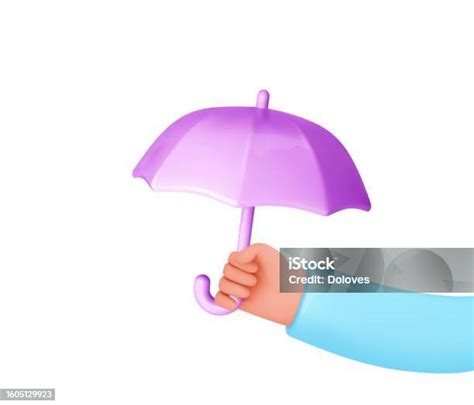 우산을 들고 있는 손 가을 디자인 요소 3d 만화 벡터 아이콘입니다 3차원 형태에 대한 스톡 벡터 아트 및 기타 이미지 3차원 형태 우산 비 Istock