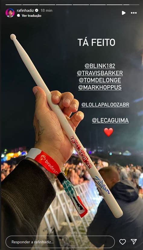 Ex BBB Rafinha Picks Up The Drumstick From Blink 182 S Travis Barker A
