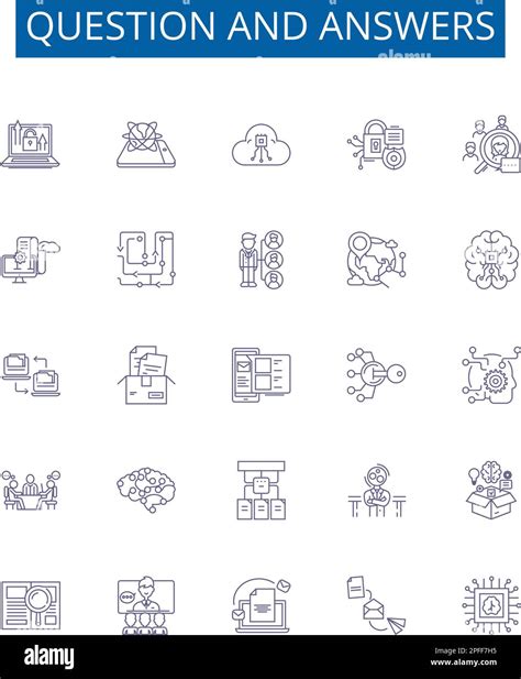Question And Answers Line Icons Signs Set Design Collection Of Questions Answers Quiz
