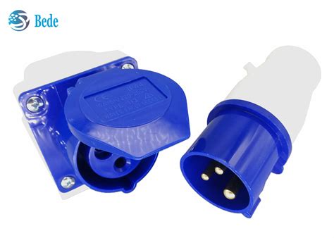 220 250v 16a Industrial Connector Male And Female Single Phase 2p E