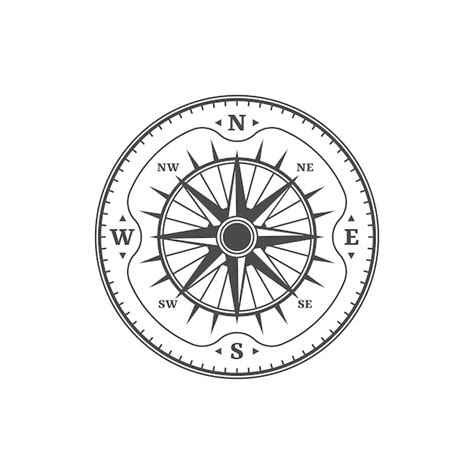 Boussole De Navigation Marin Symbole De Voyage Nautique Vecteur Premium