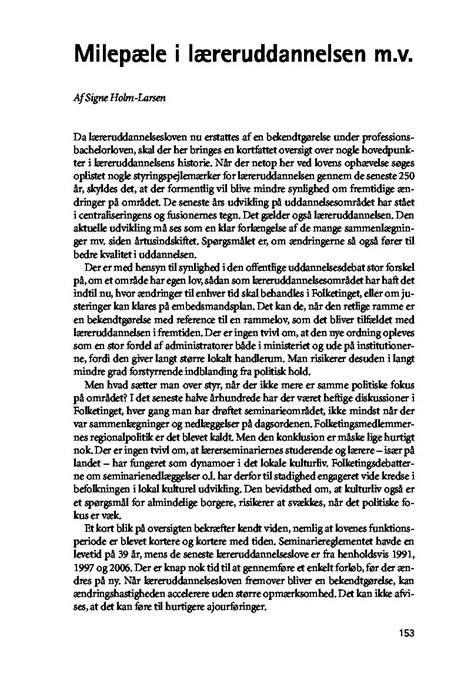 Signe Holm Larsen Milepæle I Læreruddannelsen Mv 2012 Selskabet