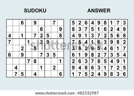 Sudoku Logic Puzzle Game Vector Logic Stock Vector Shutterstock