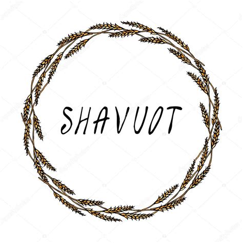 Jewish Holiday Shavuot Card Guirnalda De Trigo Espiguillas Y Oreja