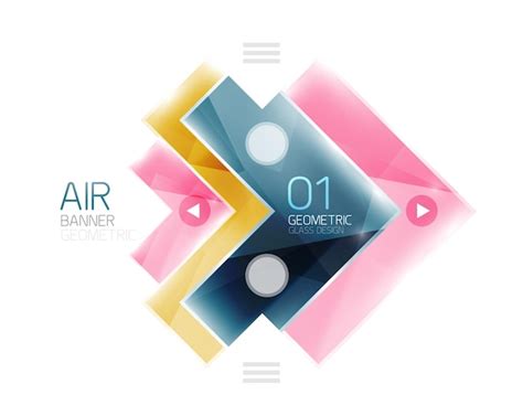 Premium Vector Color Glossy Glass Arrow Banner