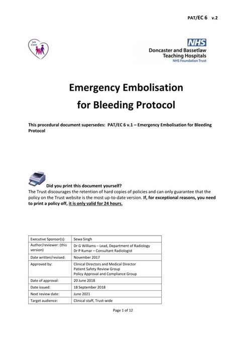 Pdf Emergency Embolisation For Bleeding Protocol Dokumen Tips