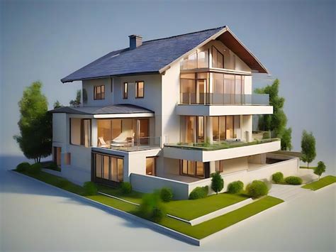Premium AI Image D View Of Model House Generative AI