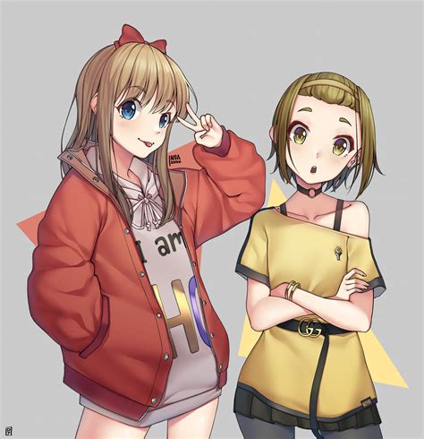 Safebooru 2girls P Artist Name Bangs Black Legwear Black Skirt