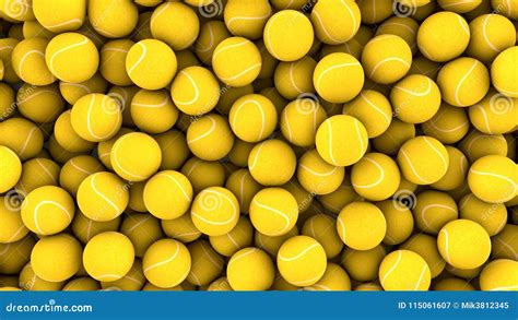 Many Tennis Balls Stock Image Image Of Element Sphere 115061607
