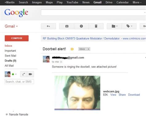 Raspberry Pi Emailsms Doorbell Notifier Picture Of The Person Ringing It Martins Corner On