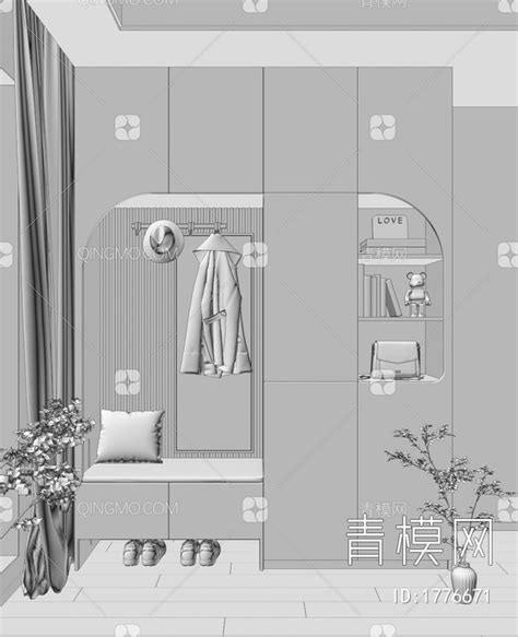 【玄关柜 鞋柜组合3d模型】 现代vr有灯光有贴图max2016玄关柜 鞋柜组合3d模型下载 Id1776671 免费3dmax模型库 青