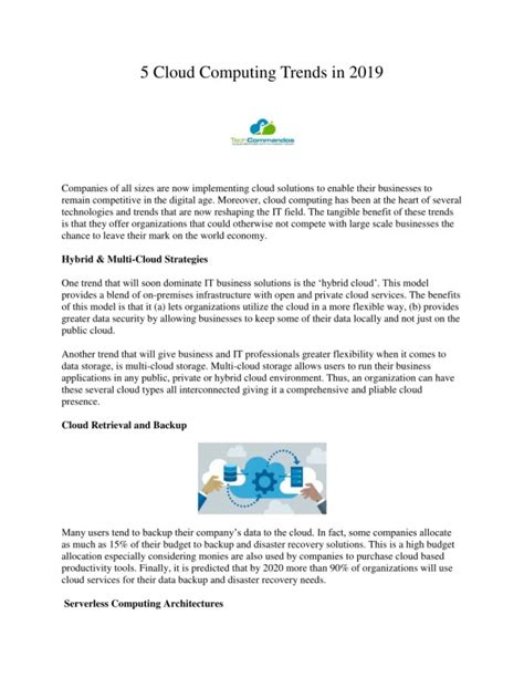 Ppt 5 Cloud Computing Trends In 2019 Powerpoint Presentation Free