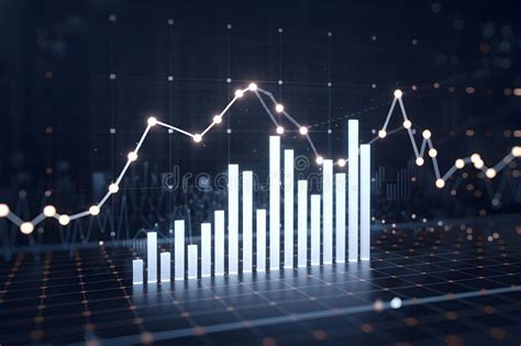 Bar And Line Graphs With Glowing Dots Suggesting Data Analysis In Tech