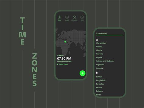 World Clock App Concept On Behance