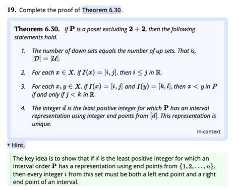 Solved Theorem 6 30 If P Is A Poset Excluding 2 2 Then The Chegg Com