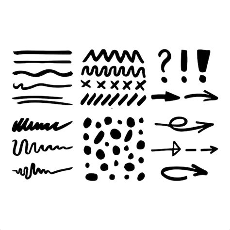 Premium Vector Group Of Chalked Arrows And Frames Hand Drawn Black