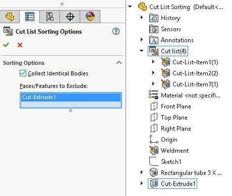 SOLIDWORKS 2017 Cut List Sorting Options Are Now Available