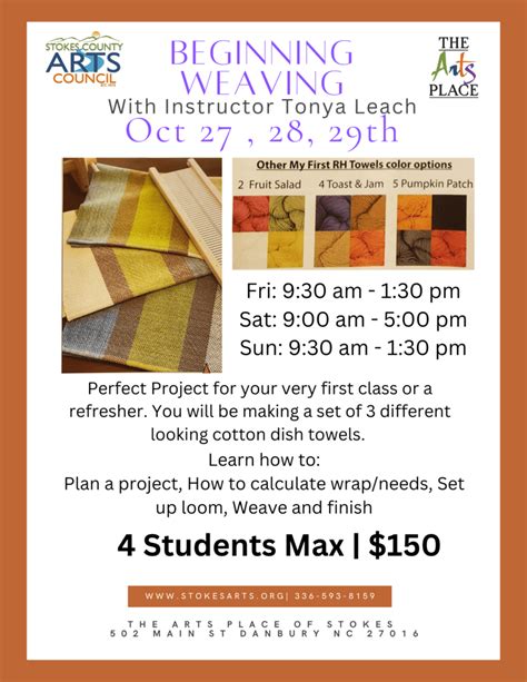 10 27 28 And 29 2023 Beginning Weaving Stokes County Arts Council