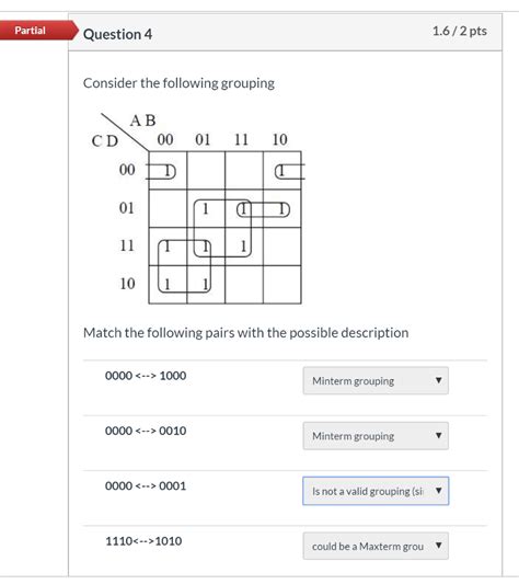 solved partial question 4 1 6 2 pts consider the following