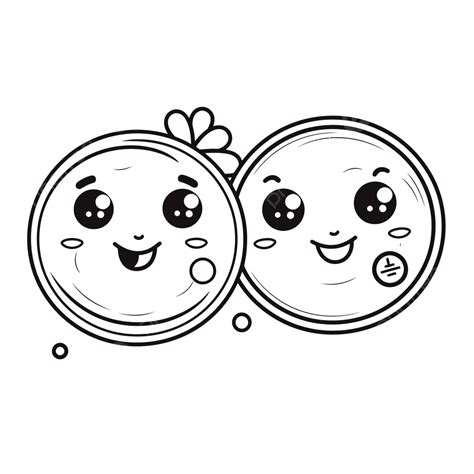 生地のボールに囲まれた 2 つのかわいい小さな顔の輪郭スケッチ図 ベクターイラスト画像とpngフリー素材透過の無料ダウンロード Pngtree