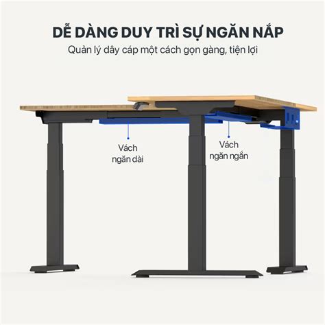 Khung Bàn Làm Việc Điều Chỉnh Độ Cao Dergo Flexispot E7t Khung Chữ L