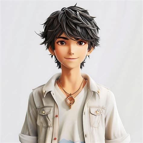 3 Youthful Digital 3d Cel Animation Of A Captivating Japanese Teenage Man With Impeccable
