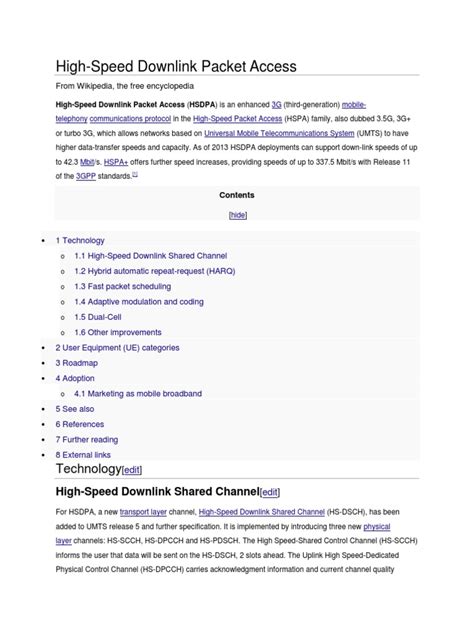 high speed downlink packet access technology pdf high speed packet