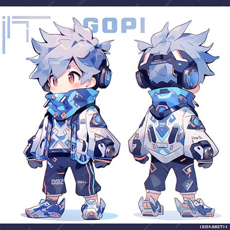 Premium Photo Character Anime Of Male Robot Chibi Kawaii Futuristic