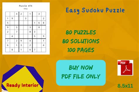 80 Easy Sudoku Puzzle And Solutions Graphic By Luham Digital Products