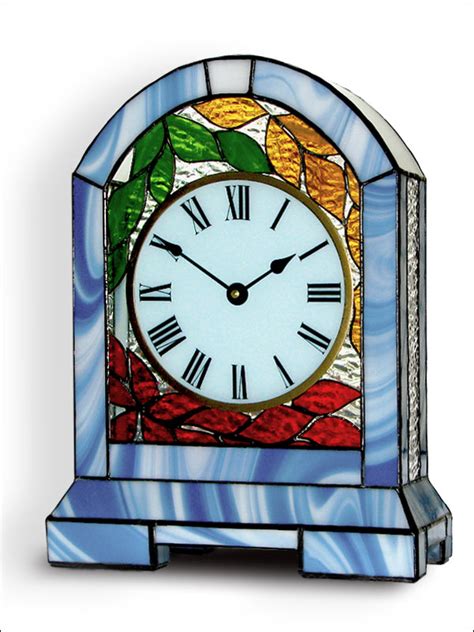 Stained Glass Table Clock Limited Edition Tiffany Technique Model Nr