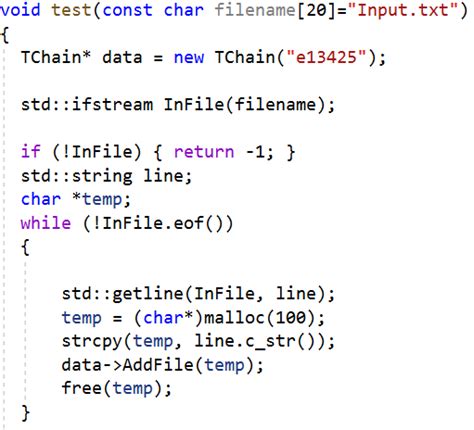 Tchain Adding Files By Reading Filenames In A Text File Newbie