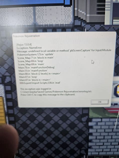 Hey I Tried To Use A Pokemon Rejuvenation Debug Mod But Get These