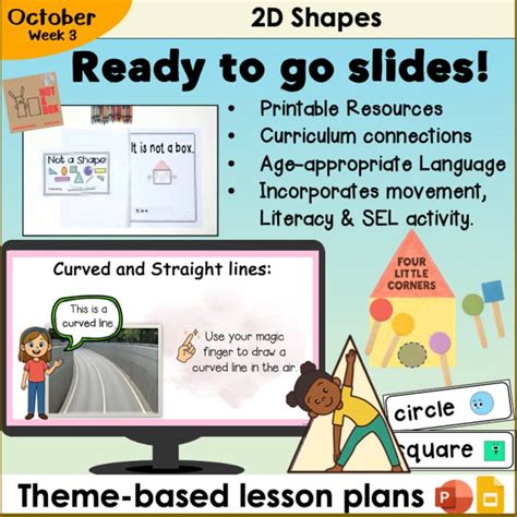 Kindergarten Cross Curricular Geometry Unit Slides Math 2d Shapes And Attributes